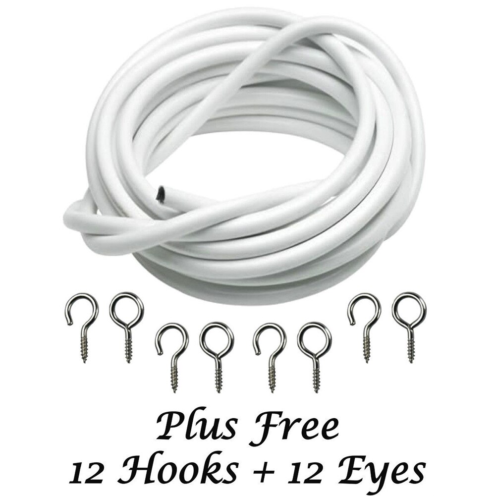 10m Net Curtain Wire White Window Cord Cable With ... – Grandado