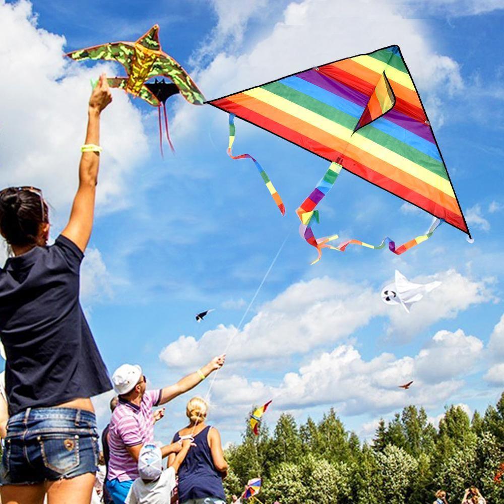 1 Set Rainbow Kite Kids DIY Toys Long Tail Outdoor... – Grandado