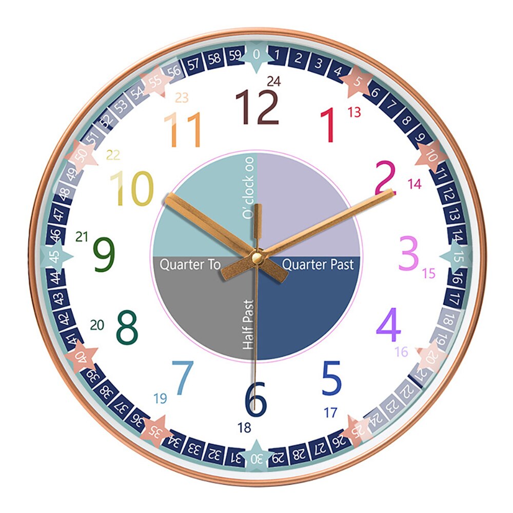 12inch Funny Cute Practical Silent Kids Wall Clock... – Grandado