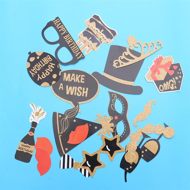 21pcs Party Props Prom Golden Moustache Funny Deco... – Grandado