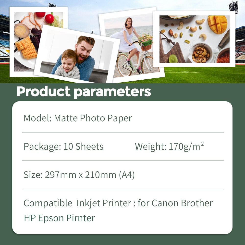 10 Sheets 170g A4 Matte Printing Paper for Inkjet ... – Vicedeal
