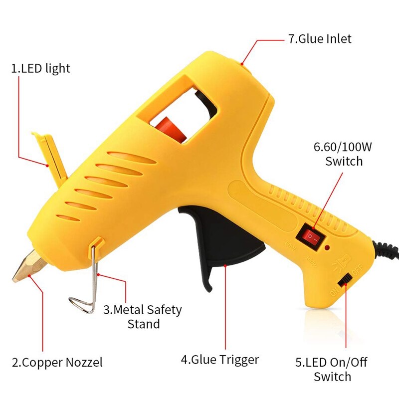 Glue Tool with LED Lights,60/100W Full Size Dual P... – Grandado