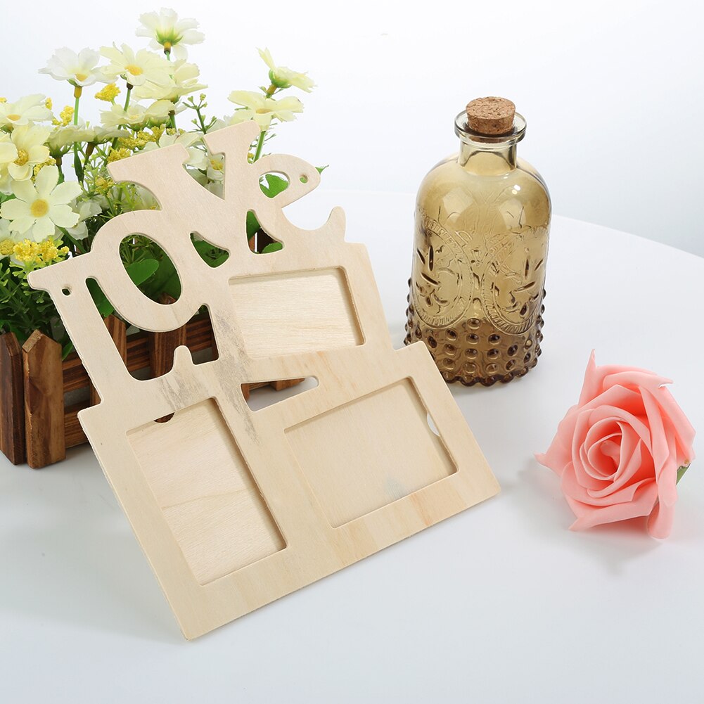 3 in 1 White Hollow Love Wooden Family Picture Pho... – Grandado