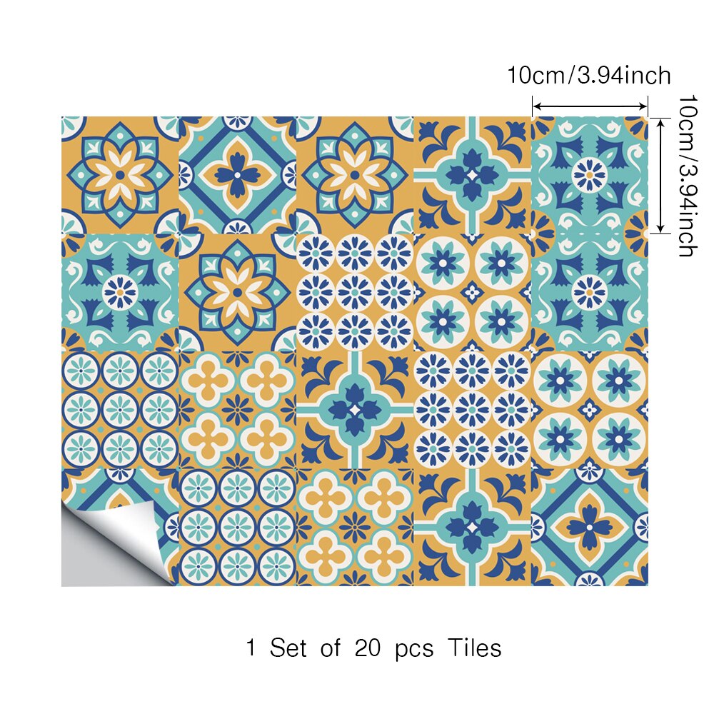 20PCS Mosaic tile brick wallpaper Retro wall stick... – Grandado