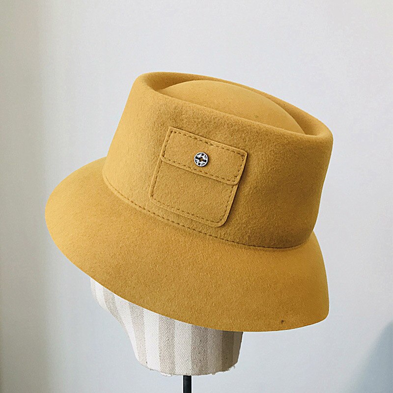 Warme Wollen Muts Voor Vrouwen Fedora Hoed Retro P... – Vicedeal
