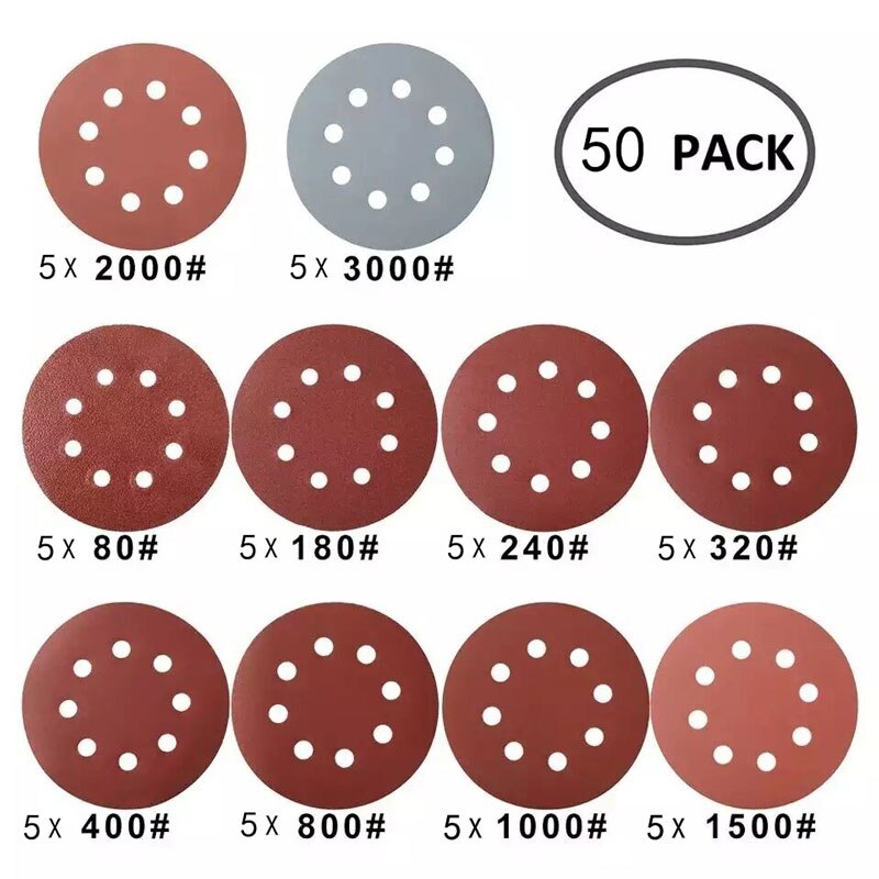 100pcs 5Inch 125mm Round Shape Sanding Discs Sandp... – Grandado