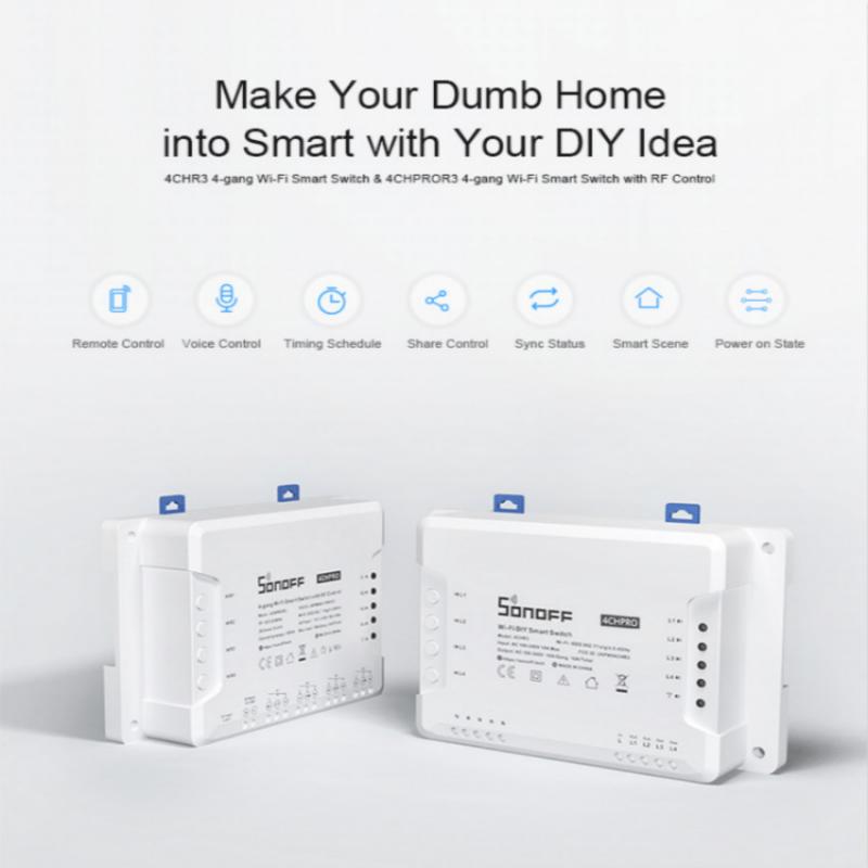 SONOFF 4CH Pro R3 Wifi Switch 4 Gang DIY Smart Swi... – Vicedeal