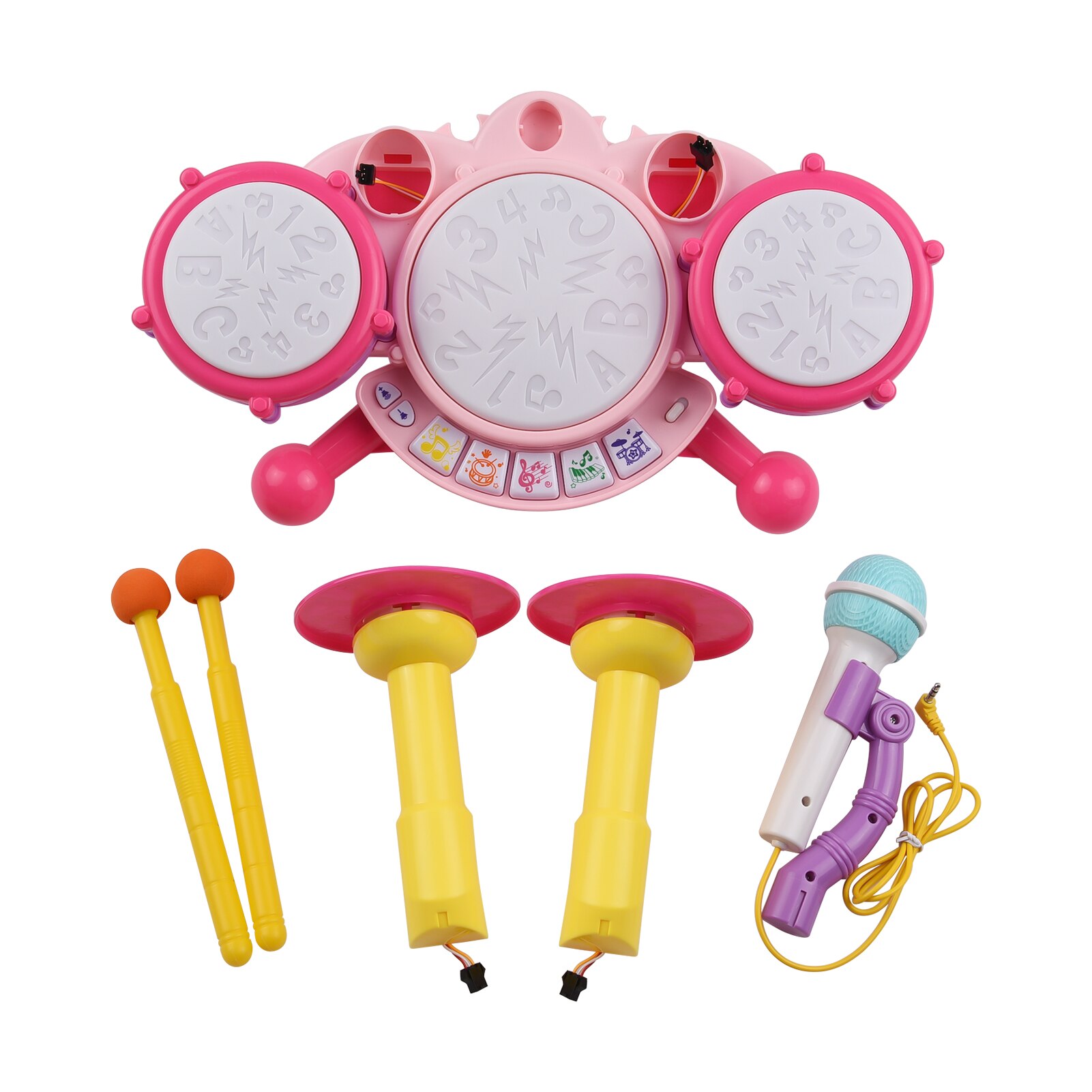 Muslady Kids Drum Set Toy Electronic Drum with Lig... – Grandado