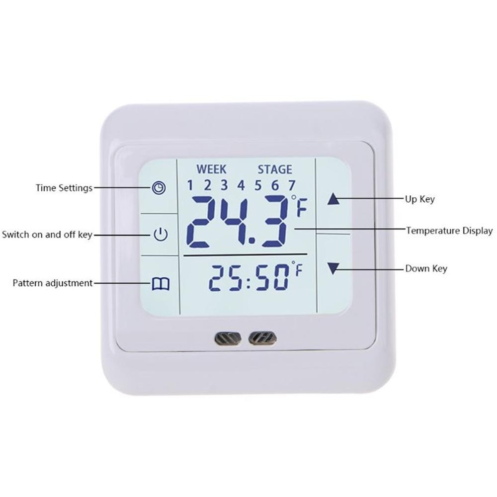 Touch Screen Heating Thermostat Thermoregulator With LCD Display For Warm Floor Electric Under ...