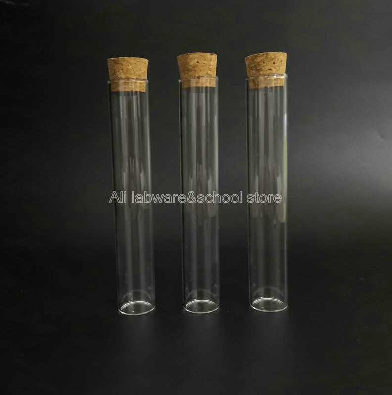 10pcs 25x150mm Glass Test Tube With Cork Stopper S... – Vicedeal