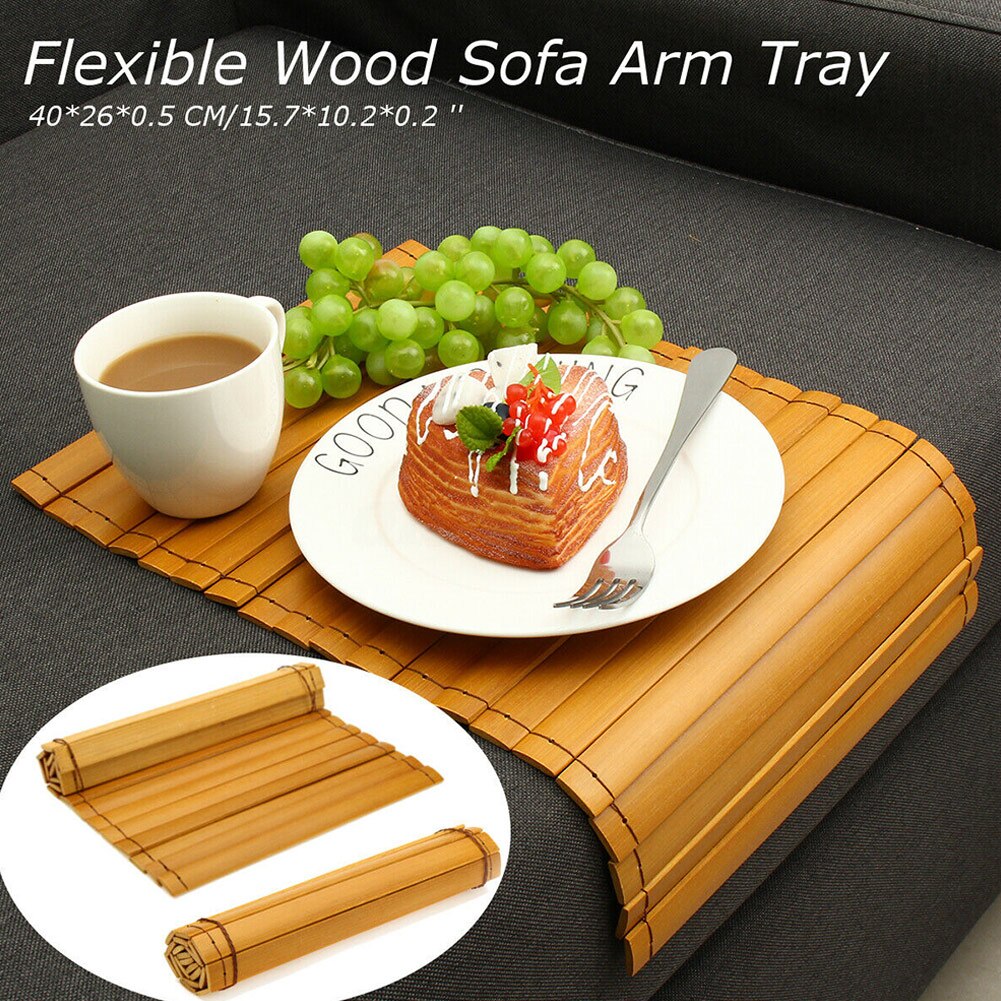 Bamboo Sofa Tray Arm Rest Snack Table Coffee Mat D... – Vicedeal