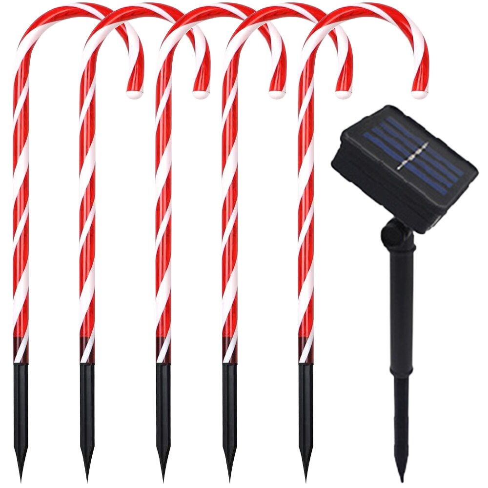 Weihnachten Candy Cane Krücke String Lichter Solar... – Vicedeal