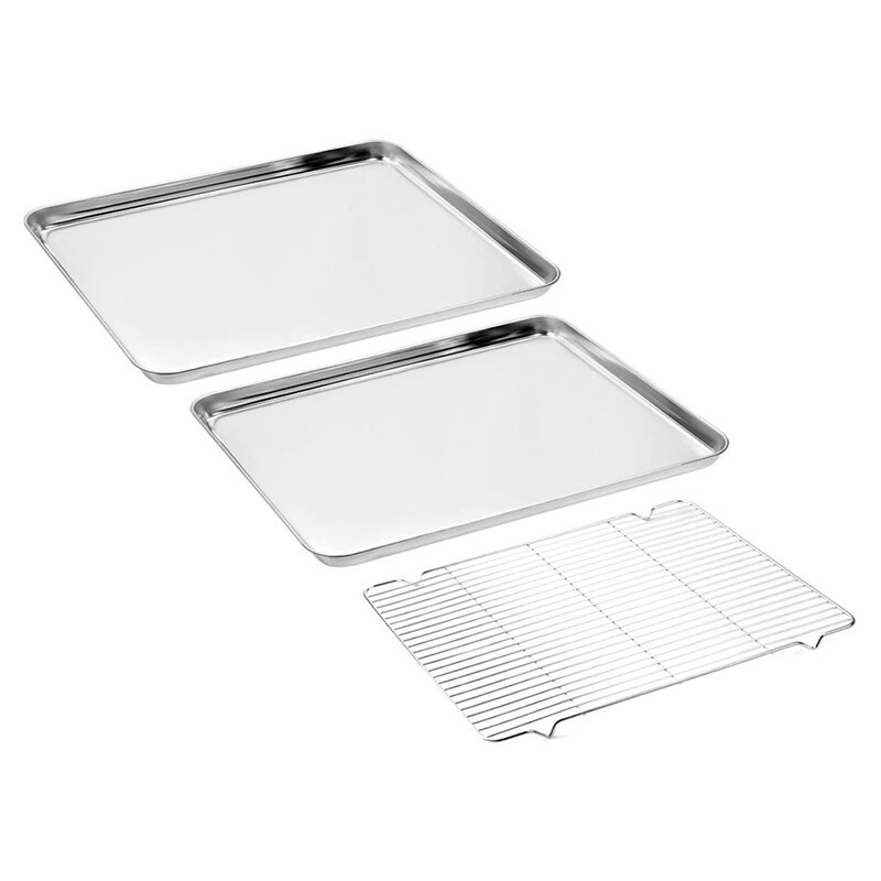 Stainless Steel Baking Sheets 2 Pieces with A Rack... – Vicedeal
