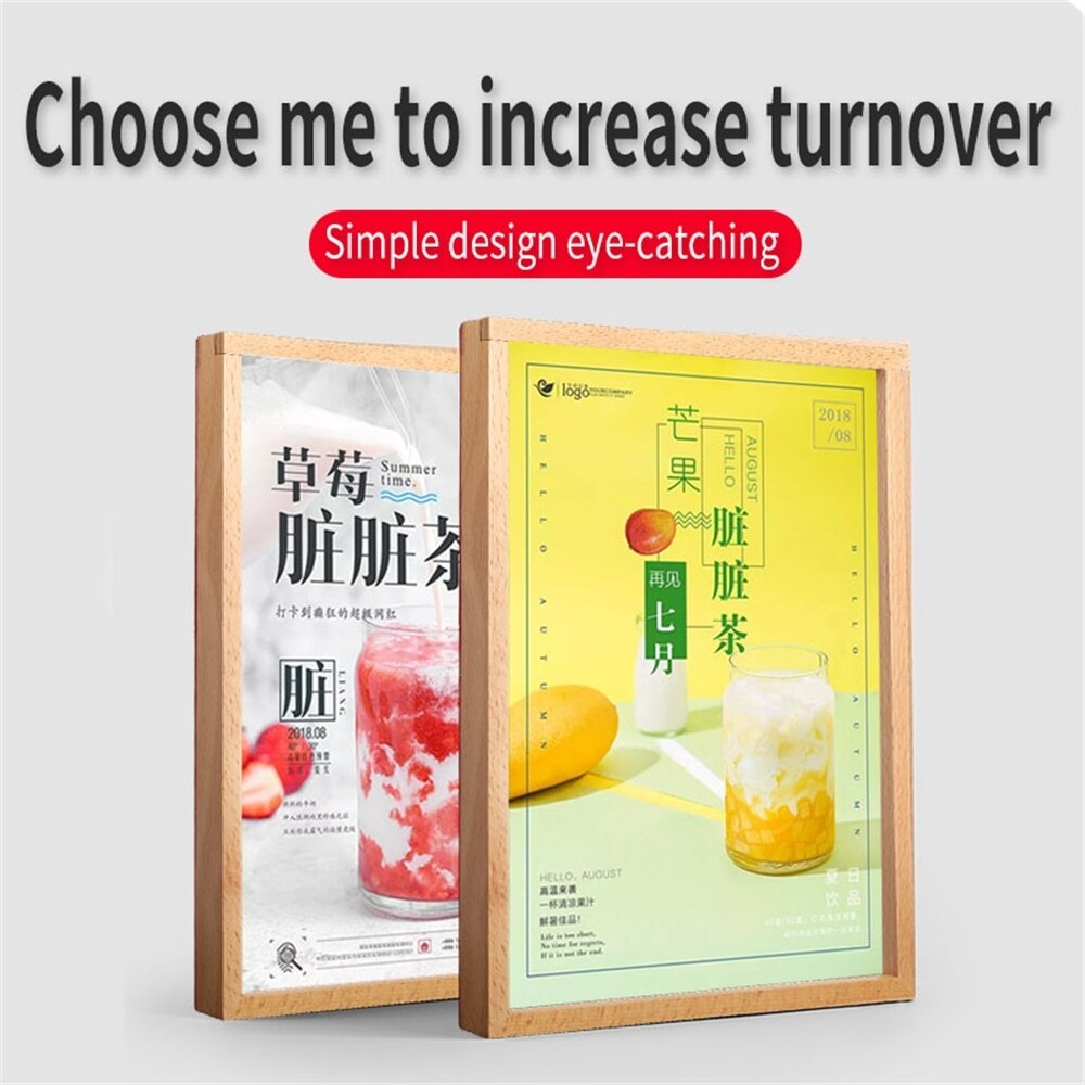 A5 A4 A3 Nordic Eenvoudige Houten Frame Zwart Kleu... – Grandado