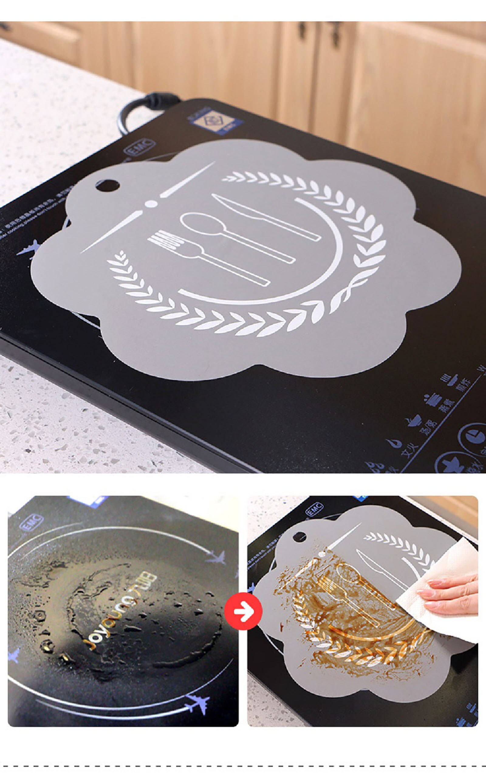 Inductie Kookplaat Mat Siliconen Glasvezel Magneti... – Grandado