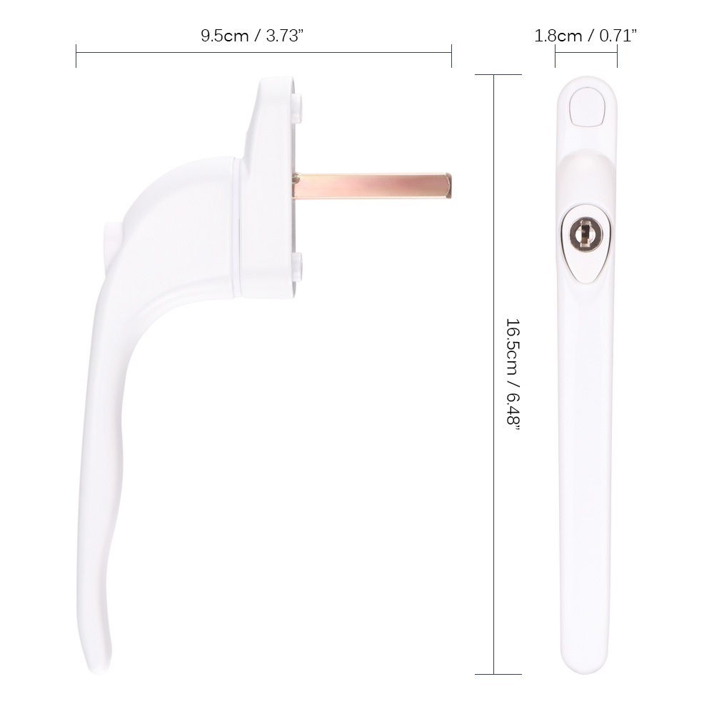 Aluminium Window Handle For Double Glass With Key ... – Grandado