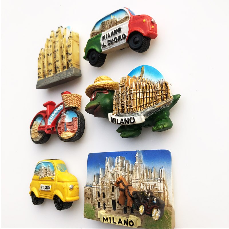 Milan Fridge Magnets Italy Landmark Tourism Memori... – Grandado