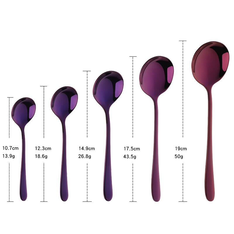 5pcs/set Korean style Spoons stainless steel round... – Grandado