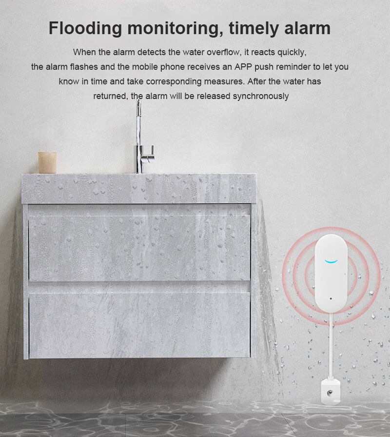 Water Leakage Sensor WIFI Leak Level Alarm Detecto... – Grandado