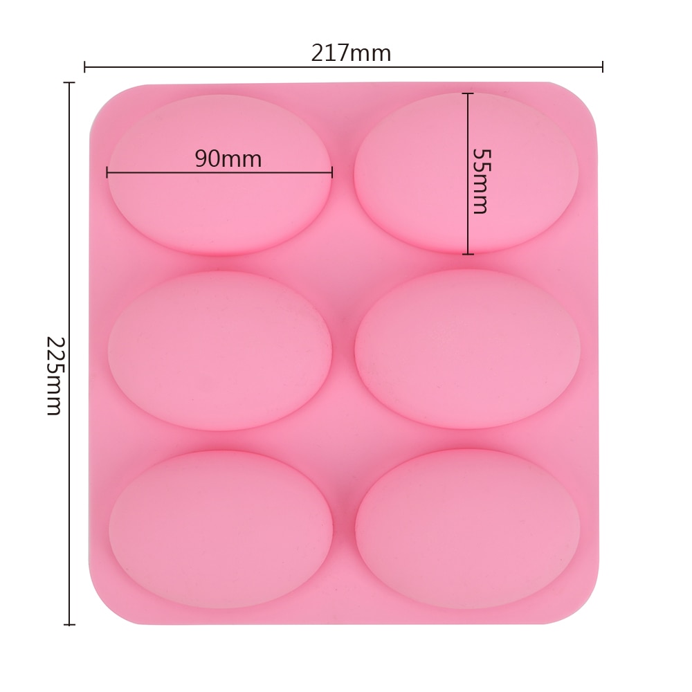 6 Slots Silicone Soap Mold Oval Shape Fondant Cake... – Grandado