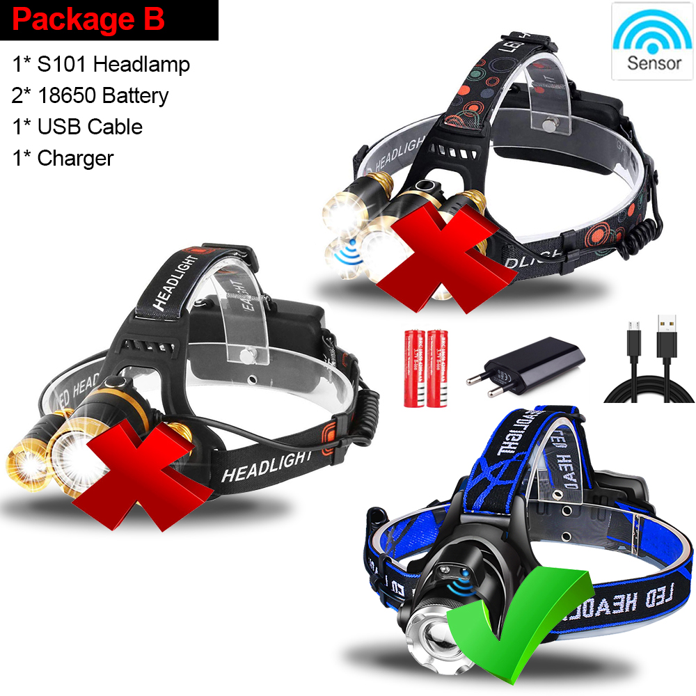 LED headlights 80000 lumens headlights body motion... – Grandado