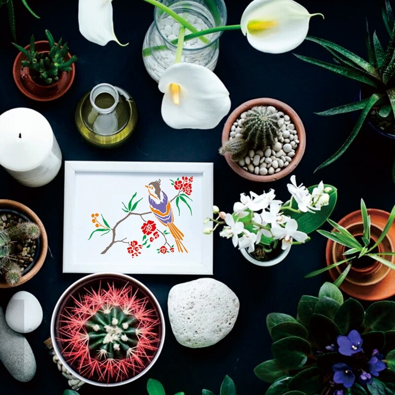 24 Pieces Painting Templates Floral Drawing Stenci... – Grandado