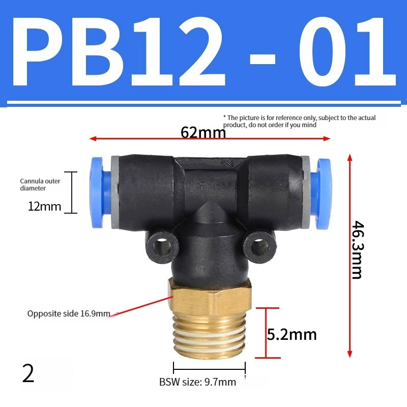 5/10PCS PB Tee T type Pneumatic Fitting Quick Conn... – Grandado