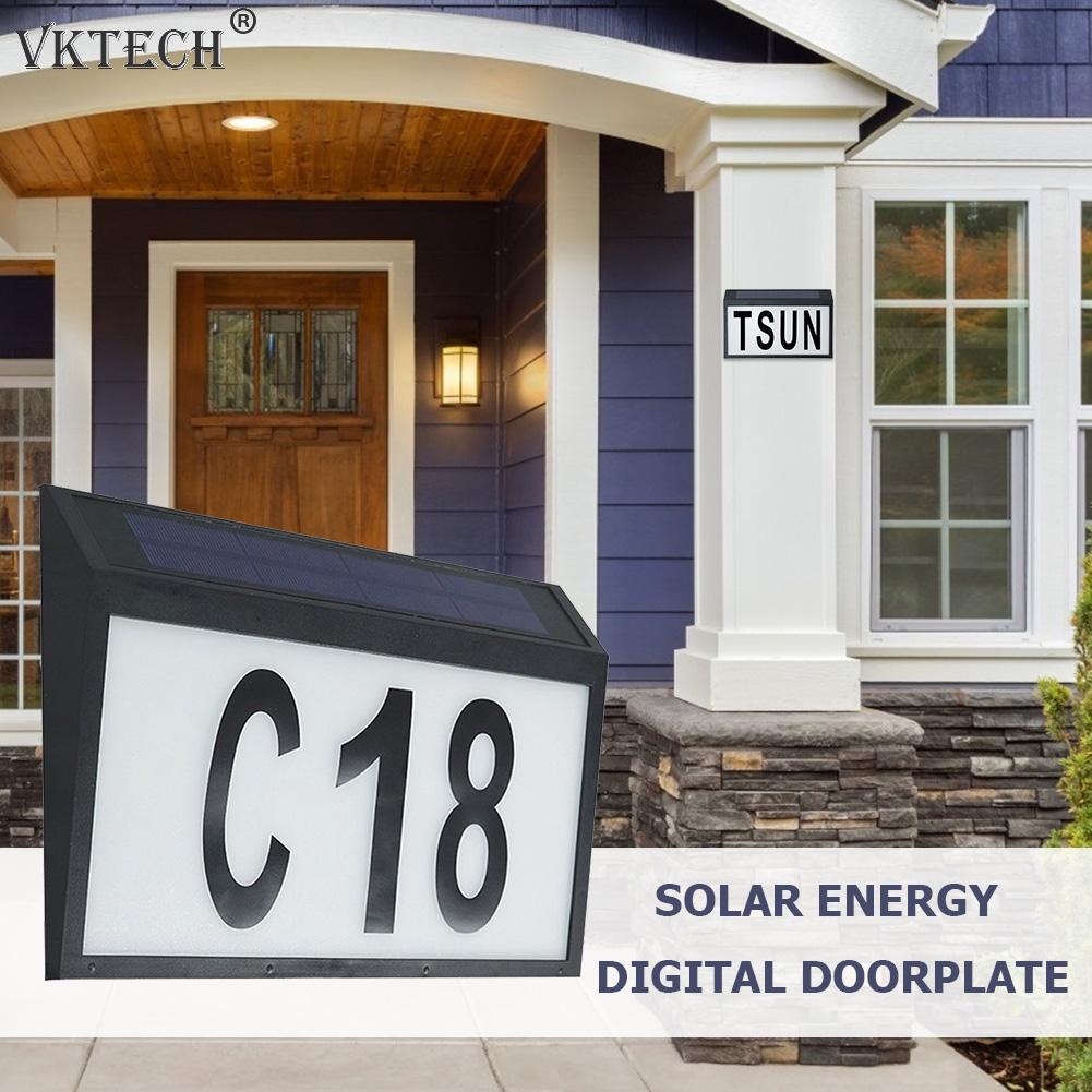 Doorplate Outdoor Led Solar Light Adres Huis Cijfe... – Grandado