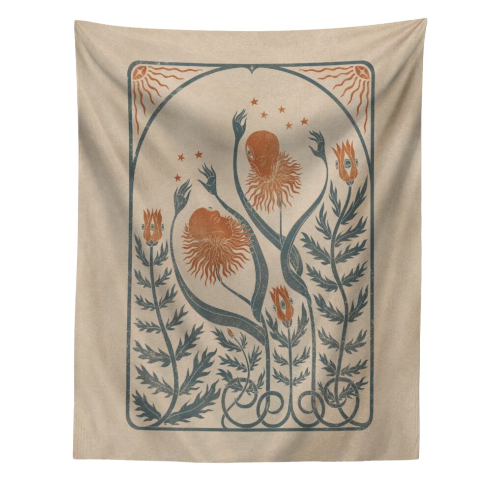 Abstract Flower Tapestry Botanical Celestial Flora... – Vicedeal