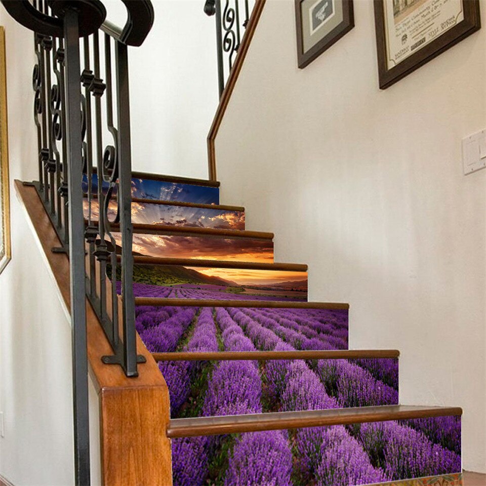 Purple lavender Stairs Sticker Self-adhesive Remov... – Grandado