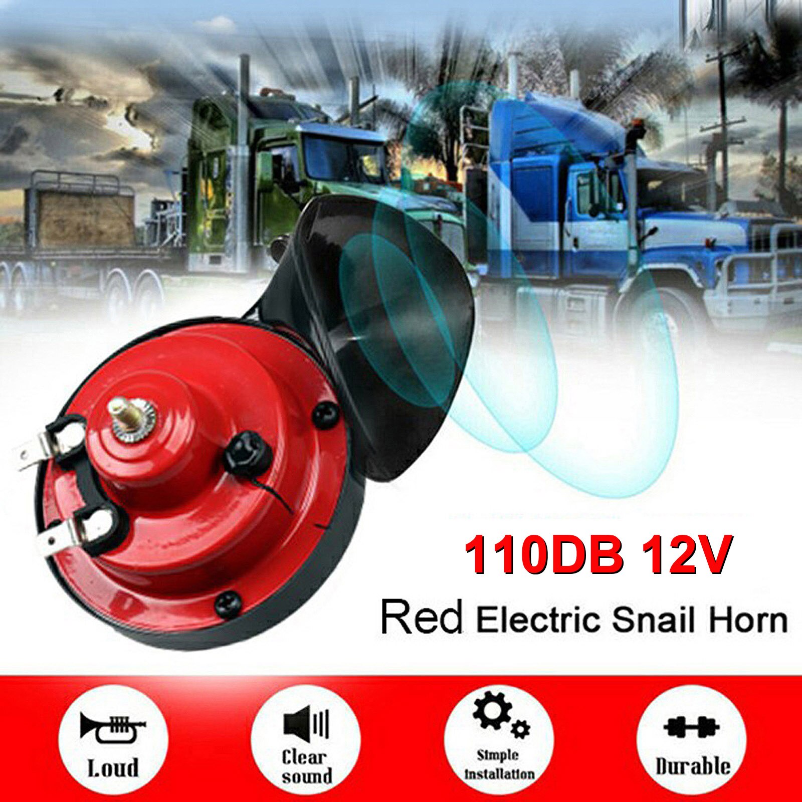 Monophonic Electric Snail Horn Train Horn For Cars... – Grandado