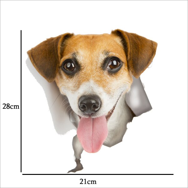 Vinyl waterproof 3D puppy smile Wall Sticker Hole ... – Grandado