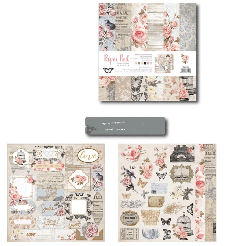 25.5*25.5cm Scrapbooking paper pack of 24 sheets h... – Grandado