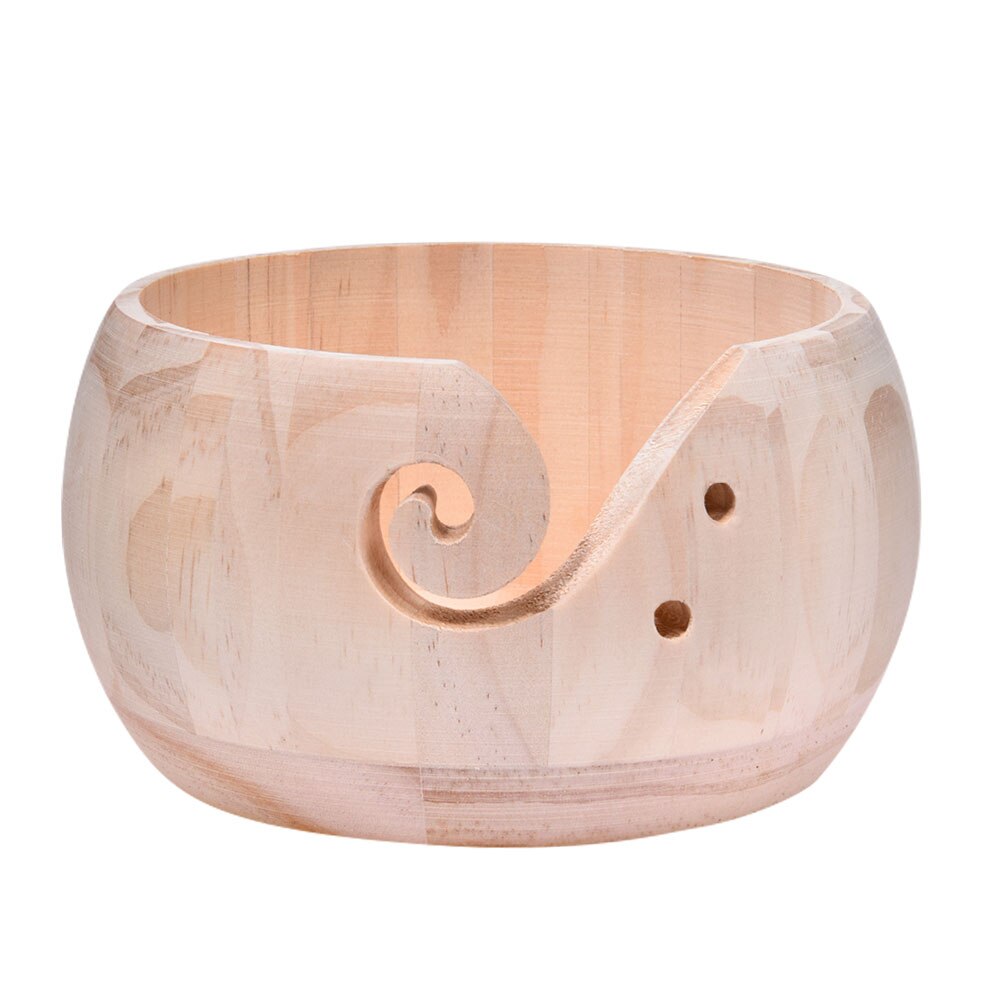 Handmade Wooden Yarn Bowl Premium Round Wool Stora... – Vicedeal