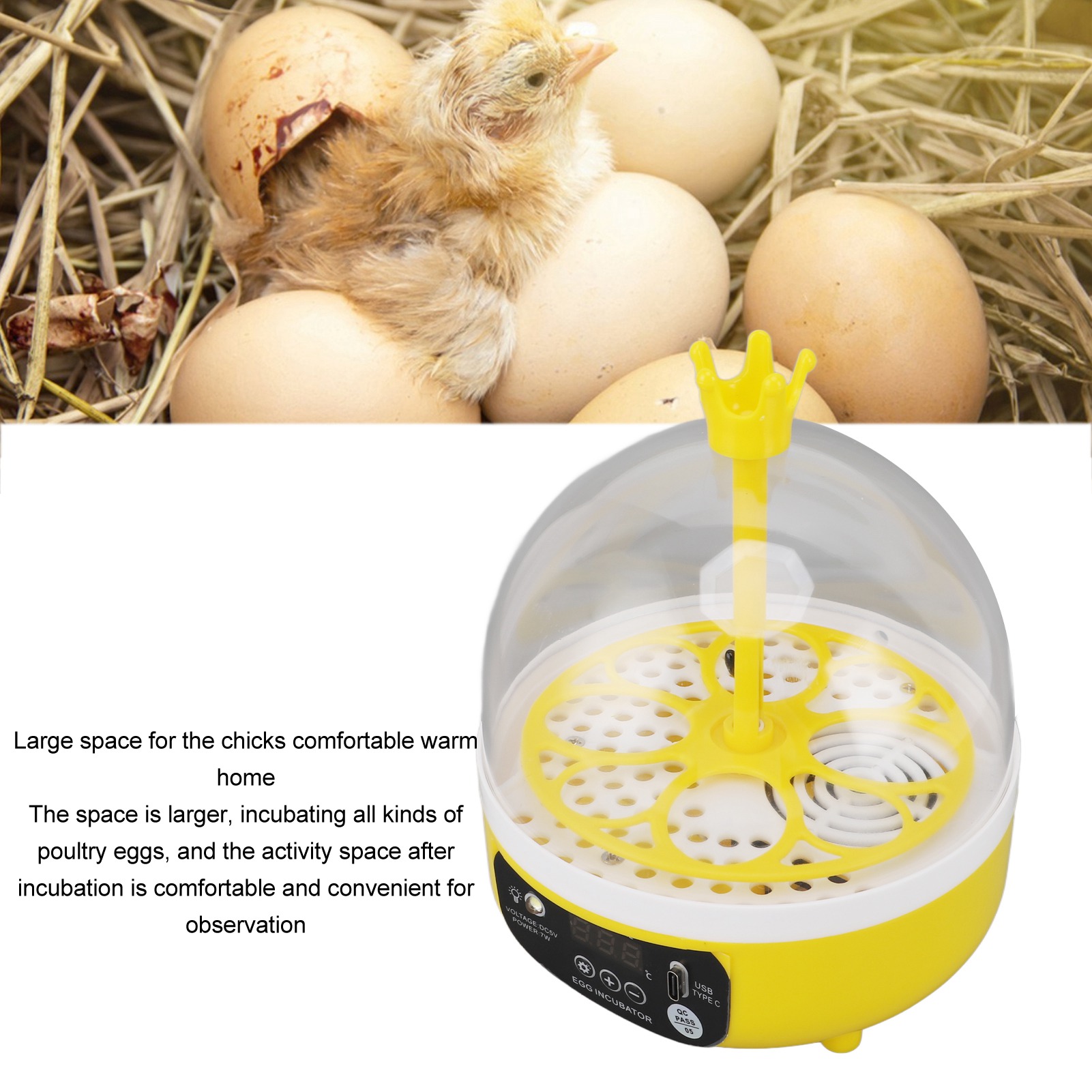 Egg Incubator ABS Poultry Hatching Machine 4 Eggs ... – Grandado