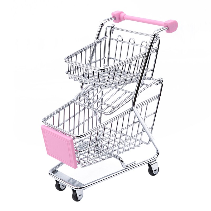 Mini Supermarket Double-deck Folding Shopping Cart... – Grandado