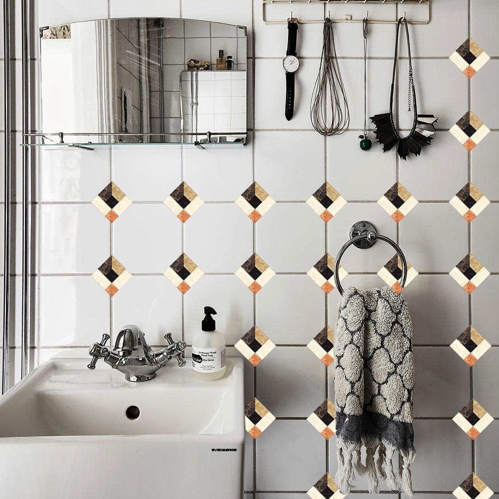 10pcs Floor Tiles Diagonal Wall Stickers Square Vi... – Grandado