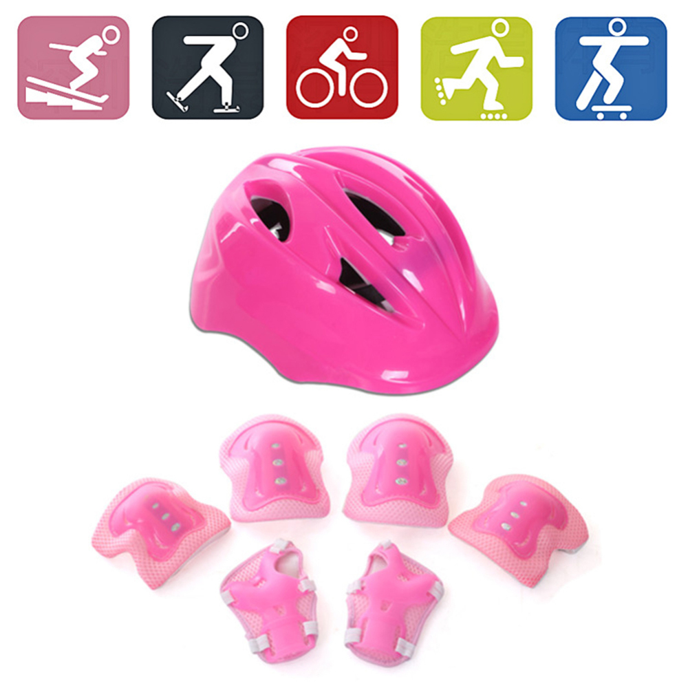 Kids Safety Helmet Knee Elbow Pad Sets Children Cy... – Grandado