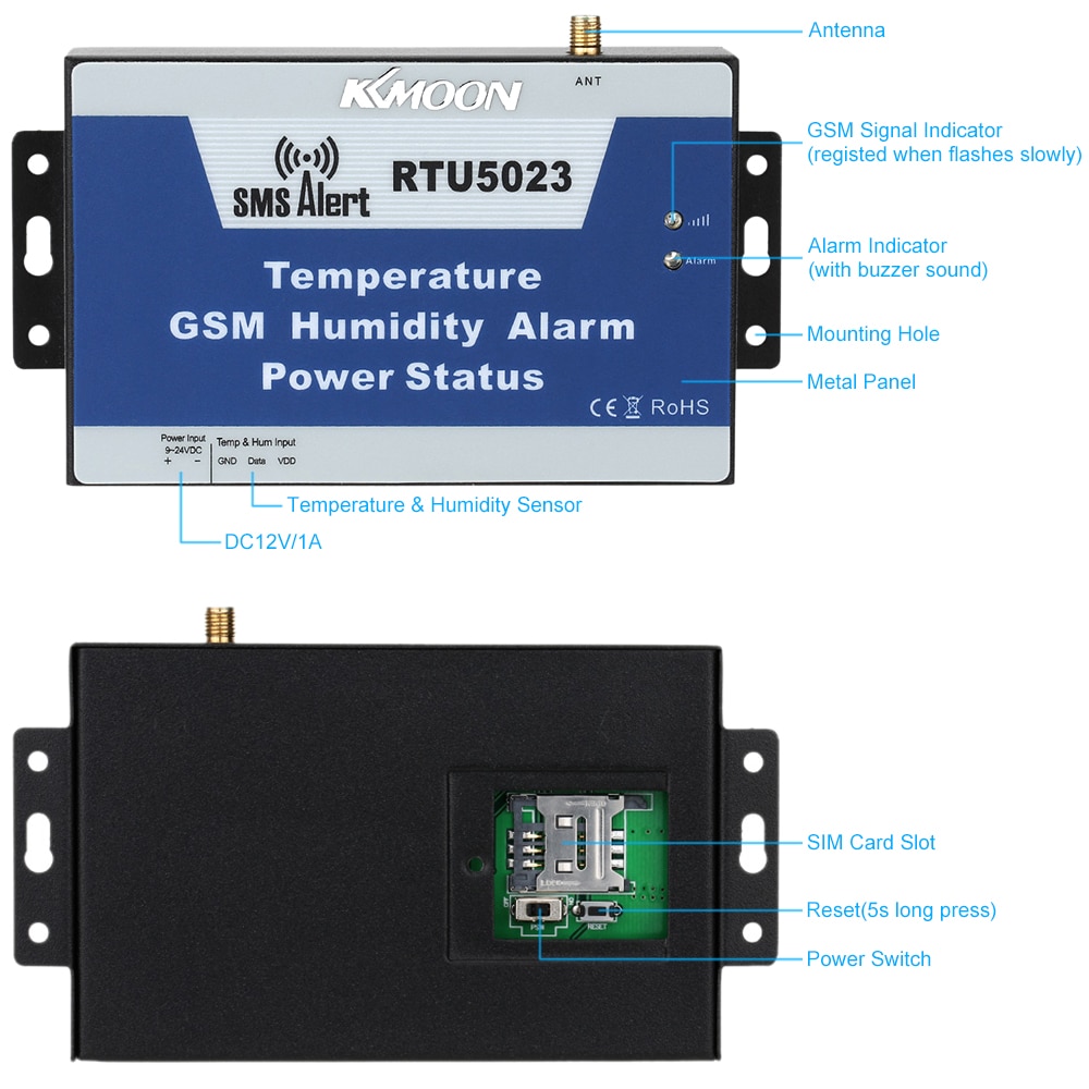 KKmoon GSM SMS Alarm System Temperature Humidity P... – Vicedeal