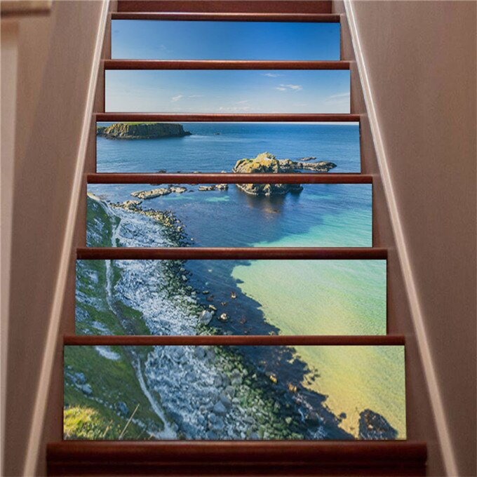 Golden steppe Stairs Sticker Self-adhesive Removab... – Grandado