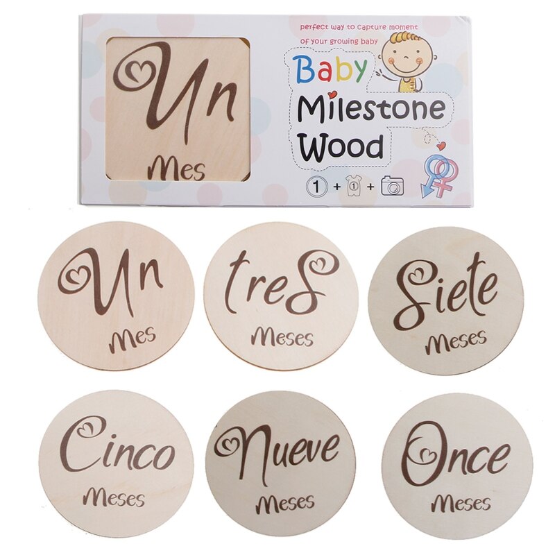 6 Pcs/Set Handmade Baby Milestone Cards Newborn Mo... – Grandado