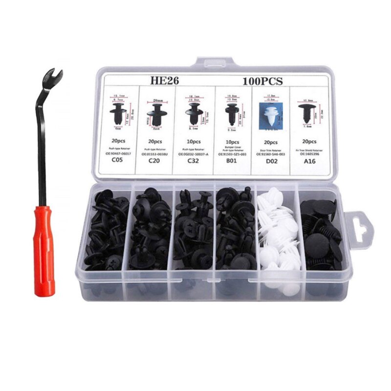 100Pcs Auto Fastener Clip 6 Grootte Gemengde Auto ... – Vicedeal