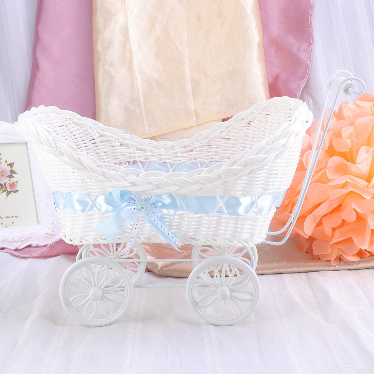 1pc Pram Ornaments Knitted Rattan Mini Wicker Furnishing Articles ...