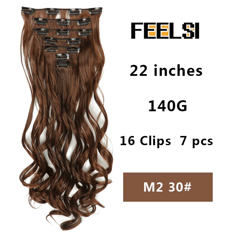 16 Clips In Hair Extension Body Wave 22"Invisible ... – Vicedeal