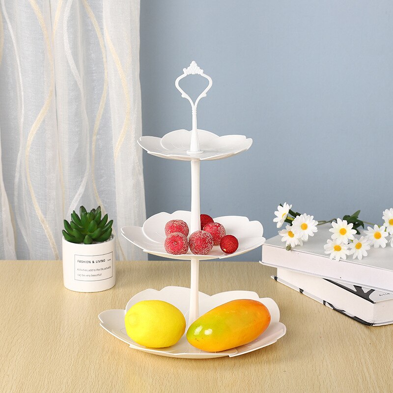 European Petal Plastic Fruit Tray Three-tier Snack... – Grandado