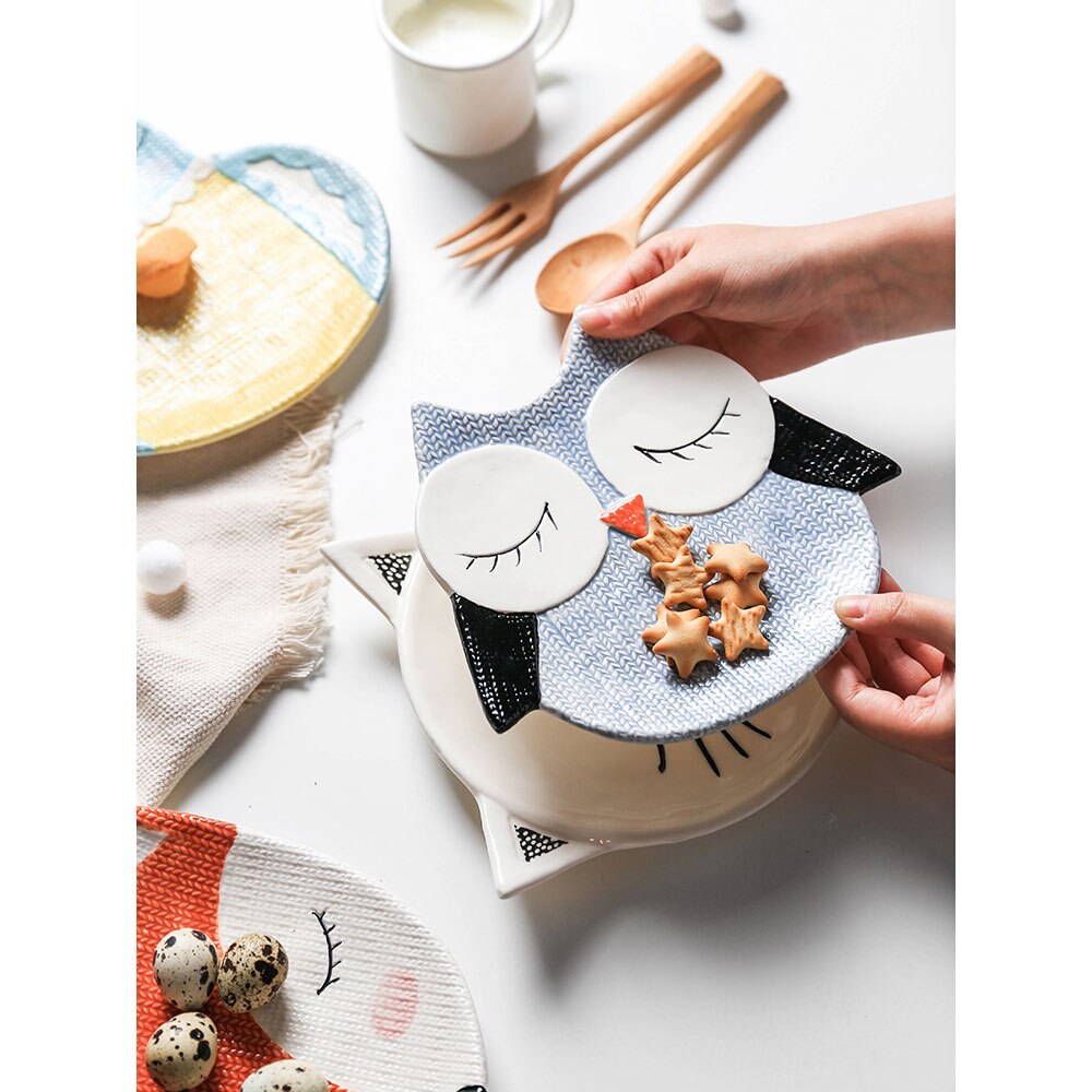 children dinner plates cute zoo cartoon eco-friend... – Grandado