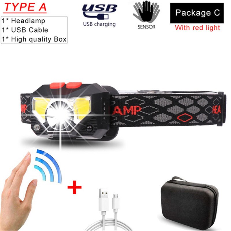 Mini Krachtige Led Koplamp T6 + Cob Led Oplaadbare... – Vicedeal