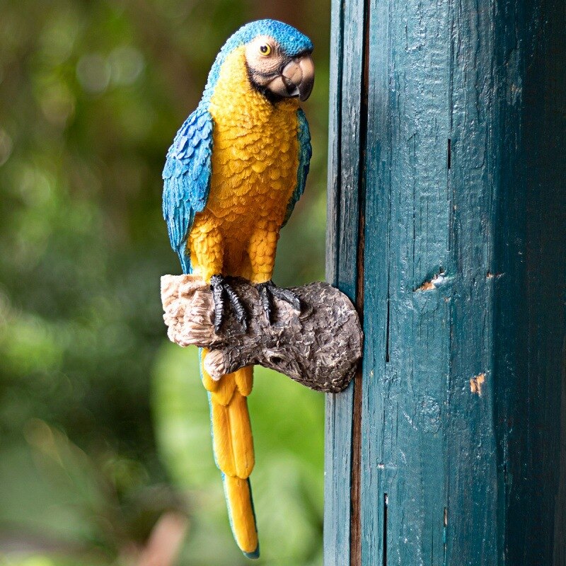 Garden Ornament 11'' Resin Parrot Figures ... – Grandado