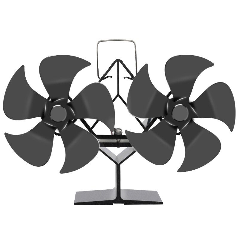 10 Blades Double Head Fireplace Fan Heat Powered S... – Grandado