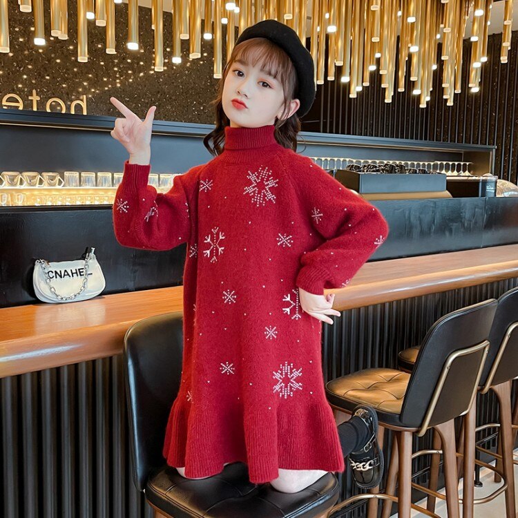Girls Sweater Dress Korean Style Loose Soft Sweate... – Vicedeal
